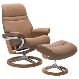 Relaxsessel stressless "Sunrise", braun (almond paloma), B:83cm H:105cm T:74cm, Leder BATICK: BATICK ist ein leicht korrigiertes, durchgefärbtes und genarbtes Möbelleder, bei dem die meisten Unebenheiten und Spuren in der Regel entfernt wurden., Leder PALOMA: PALOMA ist ein durchgefärbtes Semianilin-Möbelleder mit natürlicher Narbung., ROHLEDER Stoff Q2 FARON: Ein fester zuverlässiger Bouclu00e9 m