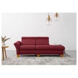 Recamiere Home Affaire "Lindgren" Sofas Gr. B/H/T: 206cm x 84cm x 93cm, Luxus-Microfaser Florence, Armlehne links, mit TV-Funktion motorisch und Bettkasten-mit Kopfteilverstellung-mit Federkern, rot (bordeaux) wahlweise motorische TV-Funktion, Bettkasten und Kopfteilverstellung