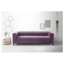 Schlafsofa Places of Style "Termini ; als Dauerschläfer geeignet durch hochwertigen Faltbeschlag" Sofas Gr. B/H/T: 190 cm x 69 cm x 104 cm, Samtvelours, Breite 190cm, Standard PUR Schaum RG-35, lila (purple) drei Breiten und 3 Matratzenausführungen, belastbar 200 bis 270 kg