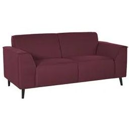 2-Sitzer DOMO collection "Amora" Sofas Gr. B/H/T: 178cm x 81cm x 90cm, Struktur fein, Mit Federkern, rot (bordeaux) mit Federkern