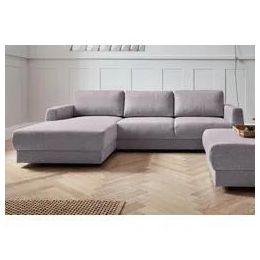 Ecksofa Andas "Hobro L-Form" Sofas Gr. B/H/T: 264cm x 80cm x 175cm, Struktur grob, Recamiere links, grau (hellgrau) in 3 Bezugsqualitäten vielen Farben, Design by Morten Georgsen