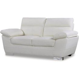 HABITAT ET JARDIN - Sofa aus rekonstituiertem Leder/PVC ' dallas ' - 169 x 88 x 90 cm - 2 Sitzer - Weiss