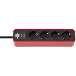 Fa.Brennenstuhl Brennenstuhl Steckdosenleiste 'Ecolor' rot/schwarz 4-fach 1,5 m