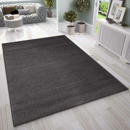 Vimoda - Teppich Kurzflor Einfarbig Weich & Flauschig Seidiger Glanz in Grau/ Anthrazit , für Wohnzimmer, Schlafzimmer, küche ,160x230 cm, Anthrazit