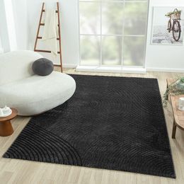 Teppich Wohnzimmer Modern Boho Muster Super Weich Qualitativ Skandinavisch ,120x170 cm, Anthrazit