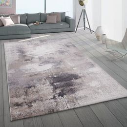 Paco Home Teppich Wohnzimmer Kurzflor Modern Abstrakt Pastell Beige Creme Anthrazit 160x230 cm