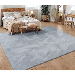 Paco Home - Teppich Wohnzimmer Schlafzimmer Kurzflor Skandinavisches Boho Muster Geometrisch 80x150 cm, Grau 3