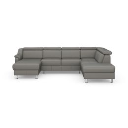 Sit & More Wohnlandschaft SIT & MORE "Freetown U-Form", grau (anthrazit), B:315cm H:84cm T:216cm, Sofas, Kopfteilverstellung und Federkern, wahlweise mit Bettfunktion
