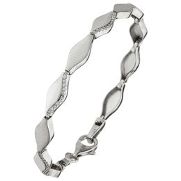 Armband Jobo Armbänder Gr. Silber 925 (Sterlingsilber), silberfarben (silber 925, weiß) Damen 925 Silber mit 55 Zirkonia 19 cm