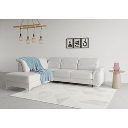 Sit & More Ecksofa SIT & MORE "Sinatra L-Form", silber, B:251cm H:85cm T:220cm, 98% Polyester, 2% Polyamid, Sofas, Ecksofa, mit Ottomane, optional mit Kopfteilverstellung und Armteilfunktion