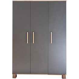 Kleiderschrank Arthur Berndt "Cloe, Kinderkleiderschrank" Gr. B/H/T: 131 cm x 189 cm x 51 cm, 3 St., braun (eiche sägerau nb, lava matt) Baby Schränke Made in Germany