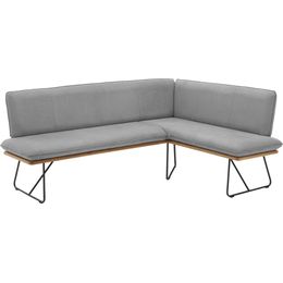 NIEHOFF SITZMÖBEL Eckbank NIEHOFF SITZMÖBEL Sitzbänke Gr. H/T: 85 cm x 68 cm, Microfaser, langer Schenkel links, grau (platingrau, schwarz) Eckbänke Spitzkissenoptik, mit umlaufender Holzleiste in Charakter-Eiche