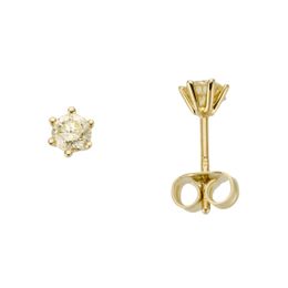 Paar Ohrstecker Firetti "Schmuck Geschenk Gold 750 Ohrschmuck Solitär" Ohrringe Gr. 0,5 ct P2 = erkennbare Einschlüsse, Gelbgold 585-Diamanten, gelb (gelbgoldfarben) Damen mit Brillant - Krappenfassung