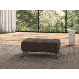 Sit & More Hocker SIT & MORE "Cool", braun (schlamm), B:102cm H:45cm T:68cm, Hocker, Polsterhocker, mit silberfarbenen F&uuml;&szlig;en