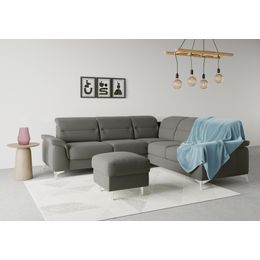 Sit & More Ecksofa SIT & MORE "Sinatra L-Form", grau, B:251cm H:85cm T:231cm, 90% Polyester, 10% Polyamid, Sofas, Ecksofa, optional mit Kopfteilverstellung und Armteilfunktion