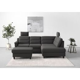 Sit & More Ecksofa SIT & MORE "Far&ouml; L-Form", grau (fango), B:251cm H:90cm T:187cm, Sofas, Ecksofa, inklusive Federkern, wahlweise mit Bettfunktion und Bettkasten