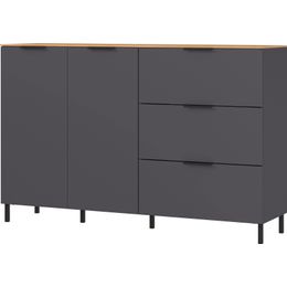 Sideboard Germania "California" Sideboards Gr. B/H/T: 151 cm x 98 cm x 40 cm, 3 St., braun (graphit, navarra, eiche, nachbildung) Breite 151 cm