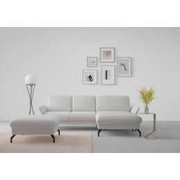 Sit & More Ecksofa SIT & MORE "Fashion L-Form", grau (hellgrau), B:253cm H:84cm T:165cm, Sofas, Ecksofa, wahlweise mit Kopfteilverstellung und Vorziehsitz, motorisch