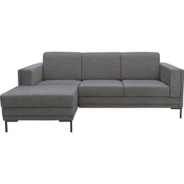 Ecksofa "LOOKS VII L-Form", grau (salz, pfeffer), B:214cm H:82cm T:146cm, 100% Polyester, LOOKS by Wolfgang Joop, Sofas, Ecksofa, klare Linien, edles Design