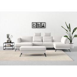 Sit & More Wohnlandschaft SIT & MORE "Lindholm U-Form", silber, B:342cm H:88cm T:188cm, Sofas, Wohnlandschaft, mit Sitztiefenverstellung und Federkern