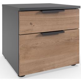 Nachtkommode wimex "level36 A by fresh to go" Sideboards Gr. B/H/T: 41 cm x 39 cm x 41 cm, 2 St., schwarz (front plankeneiche nachbildung, korpus graphit) 2 Schubladen mit soft-close Funktion