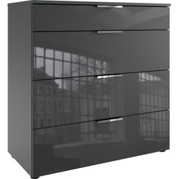 Schubkastenkommode wimex "Level36 C by fresh to go" Sideboards Gr. B/H/T: 81 cm x 84 cm x 41 cm, 4, grau (graphit, glas grey) Schubladenkommoden mit soft-close Funktion