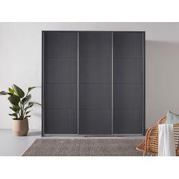 Schwebetürenschrank Rauch "Oteli" Schränke Gr. B/H/T: 211 cm x 233 cm x 68 cm, ohne Beleuchtung, 3 St., grau (graumetallic) inkl. Passepartout optional mit Beleuchtung