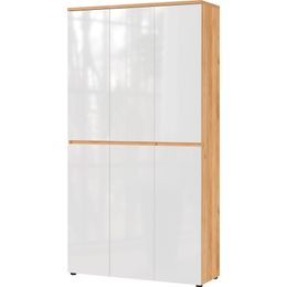 Mehrzweckschrank Germania Schränke Gr. B/H/T: 105 cm x 199 cm x 41 cm, 6 St., weiß (navarra, eiche, nachbildung, weiß) Mehrzweckschränke mit Einlegeböden zur individuellen Gestaltung, Fronten in Hochglanz