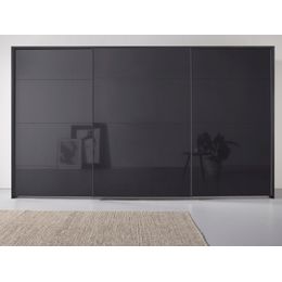 Schwebetürenschrank Rauch "Oteli" Schränke Gr. B/H/T: 368 cm x 214 cm x 68 cm, ohne Beleuchtung, 3 St., grau (graumetallic, effektgrau hochglanz) inkl. Passepartout optional mit Beleuchtung