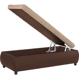 Hocker TRENDS BY HG "Pool" Gr. B/H/T: 136 cm x 40 cm x 70 cm, Microfaser PRIMABELLE-Struktur, mit Stauraum, braun (braun, beige) Hocker mit Stauraum Polsterhocker wahlweise