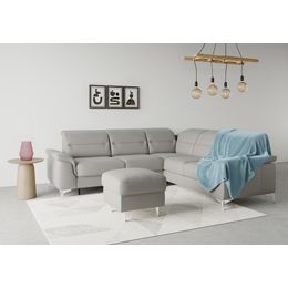 Sit & More Ecksofa SIT & MORE "Sinatra L-Form", grau, B:251cm H:85cm T:231cm, 100% Polyester, Sofas, Ecksofa, optional mit Kopfteilverstellung und Armteilfunktion