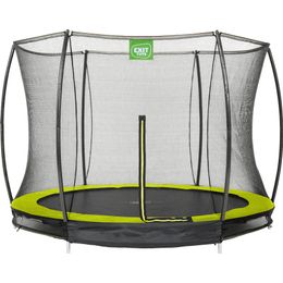 Gartentrampolin EXIT "Silhouette Ground" Trampoline Gr. Ø 305 cm, grün (schwarz) Kinder mit Sicherheitsnetz