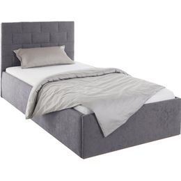 Polsterbett, grau (anthrazit), B:110cm H:98cm L:210cm, Bezug Bett: 100% Polyester;Bonnell-Federkernmatratze: 51% Polypropylen, 39% Polyester, 10% Baumwolle;Kaltschaummatratze: 100% Polyester, Bezug abnehm- und waschbar bis 60C, Westfalia Schlafkomfort, Betten, inkl. Bettkasten bei Ausführung mit Matratze