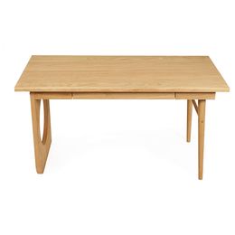 Schreibtisch WOODMAN "Bau" Tische Gr. B/H/T: 140 cm x 75 cm x 70 cm, braun (eiche, eiche, eiche) besonderes Design, Breite 140 cm