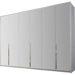 Drehtürenschrank Rauch "Montclar" Schränke Gr. B/H/T: 304 cm x 225 cm x 65 cm, ohne Beleuchtung, 6 St., weiß (weiß, hochglanz weiß) Passepartout optional mit Beleuchtung, inkl. umfangreichem Zubehör