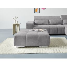 Hocker COTTA "Orion" Gr. H/T: 42 cm x 103 cm, Chenille-Struktur, grau (stone) gemütlicher Hocker im modernen Design