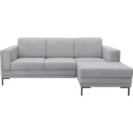 Ecksofa "LOOKS VII L-Form", silber, B:214cm H:82cm T:146cm, 100% Polyester, LOOKS by Wolfgang Joop, Sofas, Ecksofa, klare Linien, edles Design