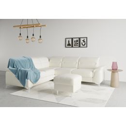 Sit & More Ecksofa SIT & MORE "Sinatra L-Form", beige (creme), B:251cm H:85cm T:231cm, 98% Polyester, 2% Polyamid, Sofas, Ecksofa, optional mit Kopfteilverstellung und Armteilfunktion