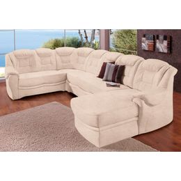 Sit & More Wohnlandschaft SIT & MORE "Bellevue U-Form", beige (natur), B:327cm H:94cm T:217cm, PRIMABELLE-Microfaser (100% Polyester);SOFTLUX-Kunstleder;NaturLEDER (echtes Rindsleder), Sofas, wahlweise mit Bettfunktion