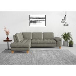 Sit & More Ecksofa SIT & MORE "Westham L-Form", grau, B:261cm H:88cm T:179cm, 100% Polyester, Sofas, Ecksofa, mit Ottomane, mit oder ohne Bettfunktion, Bettkasten, Verstellung