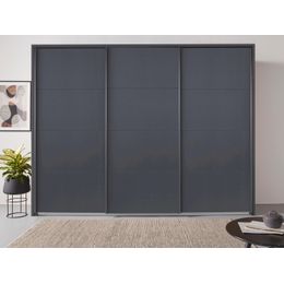 Schwebetürenschrank Rauch "Oteli" Schränke Gr. B/H/T: 278 cm x 233 cm x 68 cm, ohne Beleuchtung, 3 St., grau (graumetallic) inkl. Passepartout optional mit Beleuchtung