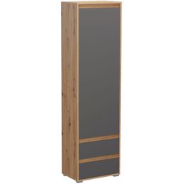 Garderobenschrank Inosign "Trosa" Schränke Gr. B/H/T: 54 cm x 190 cm x 35 cm, 1 St., braun (front: grau, korpus: eiche nb) Garderobenschränke Breite Höhe 190 cm