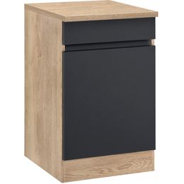 Spülenschrank Optifit "Roth" Schränke Gr. B/H/T: 50 cm x 88 cm x 60 cm, 1 St., Komplettausführung, schwarz (anthrazit, wildeichefarben) Breite 50 cm