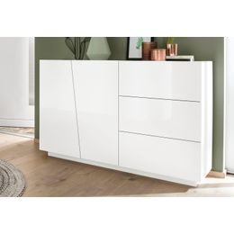 Kommode Inosign "Vega" Sideboards Gr. B/H/T: 140 cm x 86 cm x 43 cm, 3, weiß (weiß hochglanz) Kommode Breite 140 cm