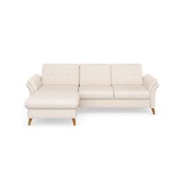 Sit & More Ecksofa SIT & MORE "G&ouml;teborg", beige (creme), B:268cm H:90cm T:176cm, Sofas, Ecksofa, Sitztiefenverstellung und Federkern, wahlweise mit Bettfunktion