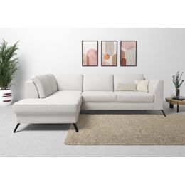 Sit & More Ecksofa SIT & MORE "Olsen L-Form", silber, B:248cm H:88cm T:201cm, 98% Polyester 2%Polyamid, Sofas, Ecksofa, inklusive Sitztiefenverstellung, wahlweise mit Bettfunktion, 15cm hoch