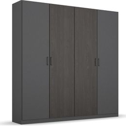 Drehtürenschrank Rauch "Miro" Schränke Gr. B/H/T: 181 cm x 210 cm x 54 cm, 4 St., grau (graumetallic, black oak) Drehtürenschränke 4-türig