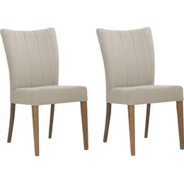 4-Fußstuhl Home Affaire "Dia", weiß (weiß (today 3), eiche natur), B:47cm H:91cm T:66cm, Polyester, Stühle, Gestell Eiche massiv geölt