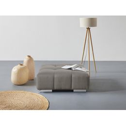 Hocker COTTA "Orion" Gr. H/T: 42 cm x 103 cm, Microfaser, grau (elephant) gemütlicher Hocker im modernen Design