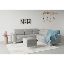 Sit & More Ecksofa SIT & MORE "Sinatra L-Form", grau, B:251cm H:85cm T:231cm, 100% Polyester, Sofas, Ecksofa, optional mit Kopfteilverstellung und Armteilfunktion